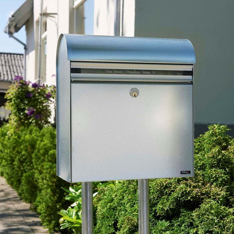 Free Standing Post Box Lockable Galvanised Steel Allux KS200 — Letterbox Supermarket