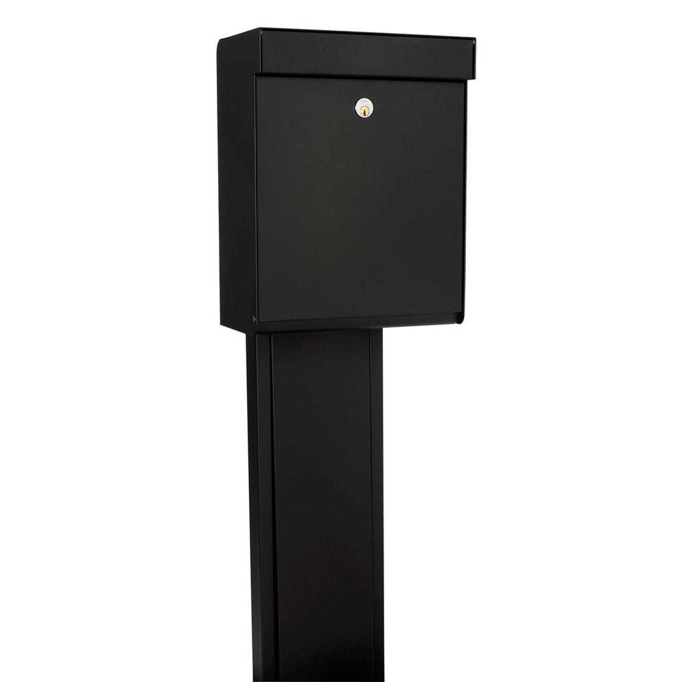 Free Standing Post Box Lockable Galvanised Steel Black Allux Grundform ...